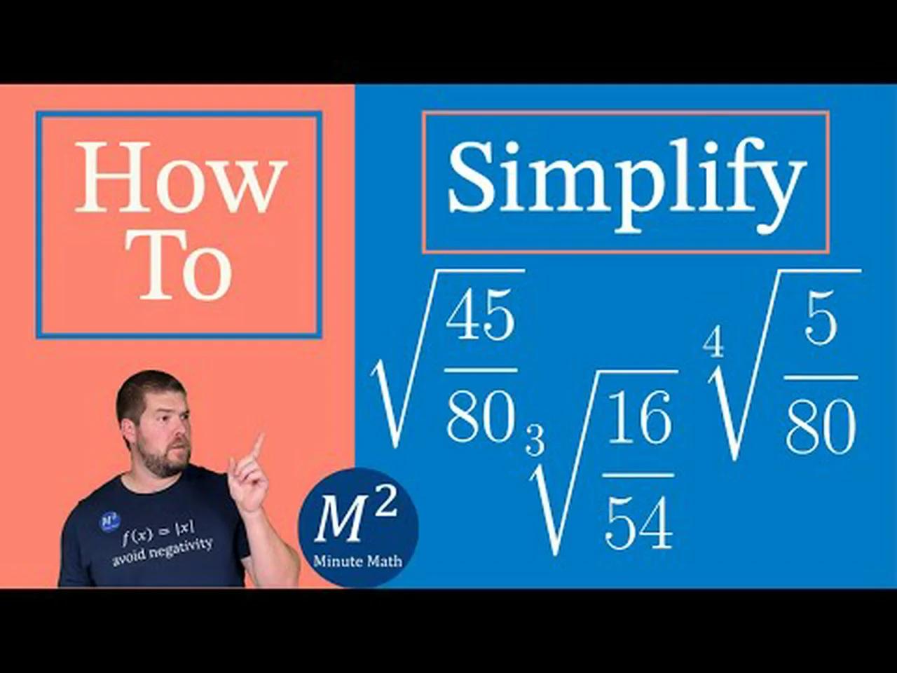 How to Simplify a Radical Expression Using the Quotient Property ...
