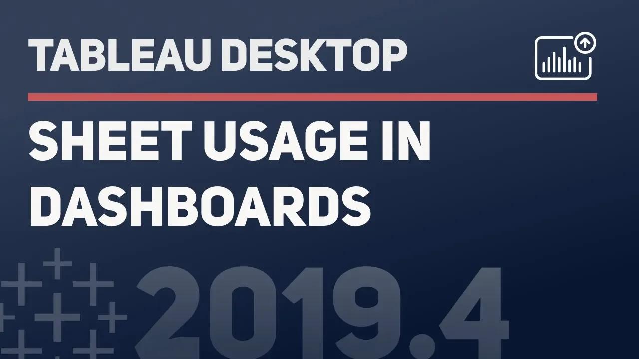 How to see Sheet Usage in Tableau Desktop 2019.4 and newer.