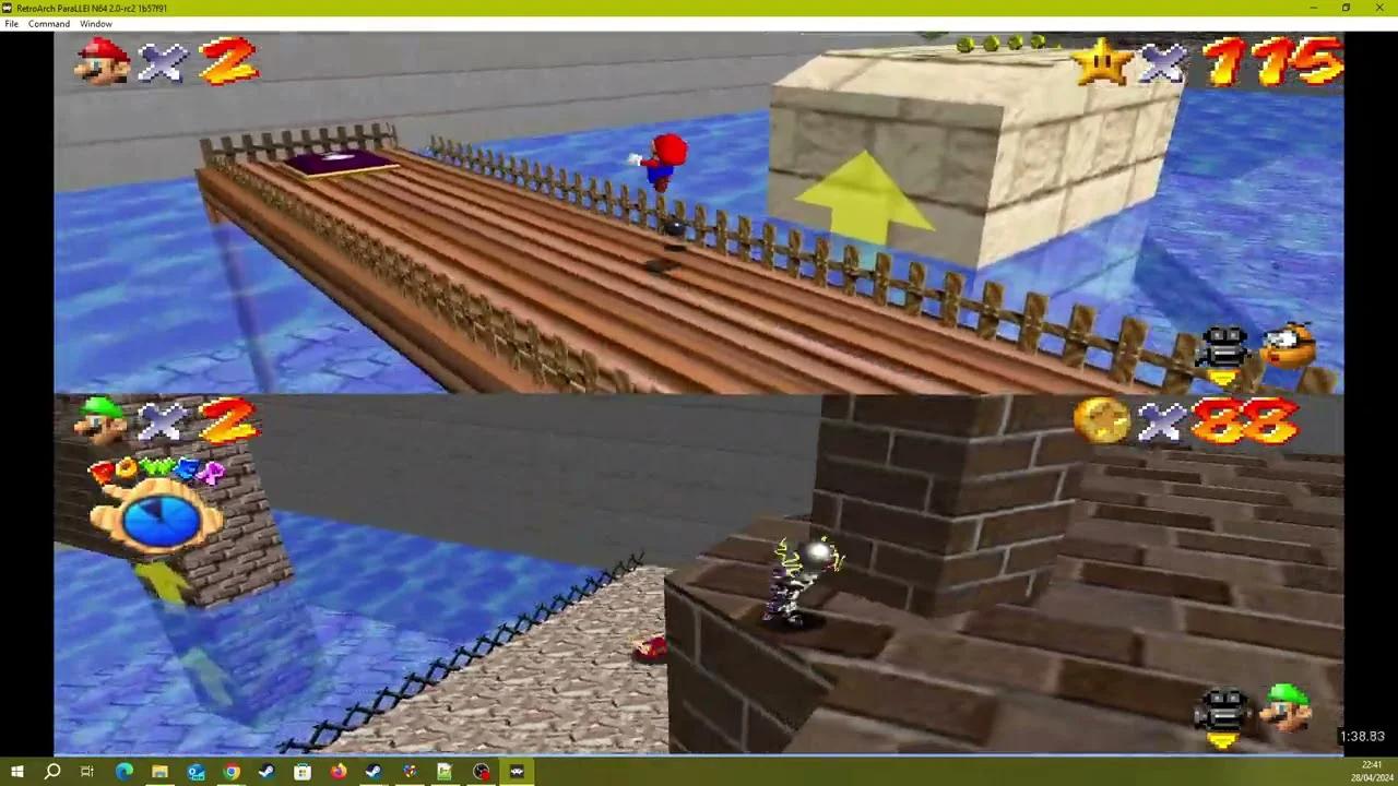 S. Mario 64 Multiplayer Splitscreen (1080p) [Remaining RA] - Coin-Rush ...