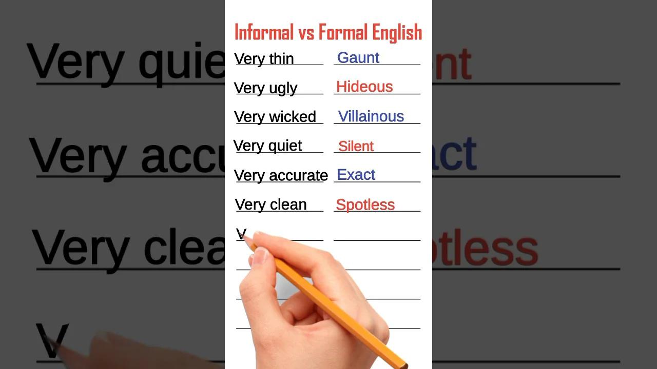 Informal English VS Formal English Words #informalvsformalenglish # ...