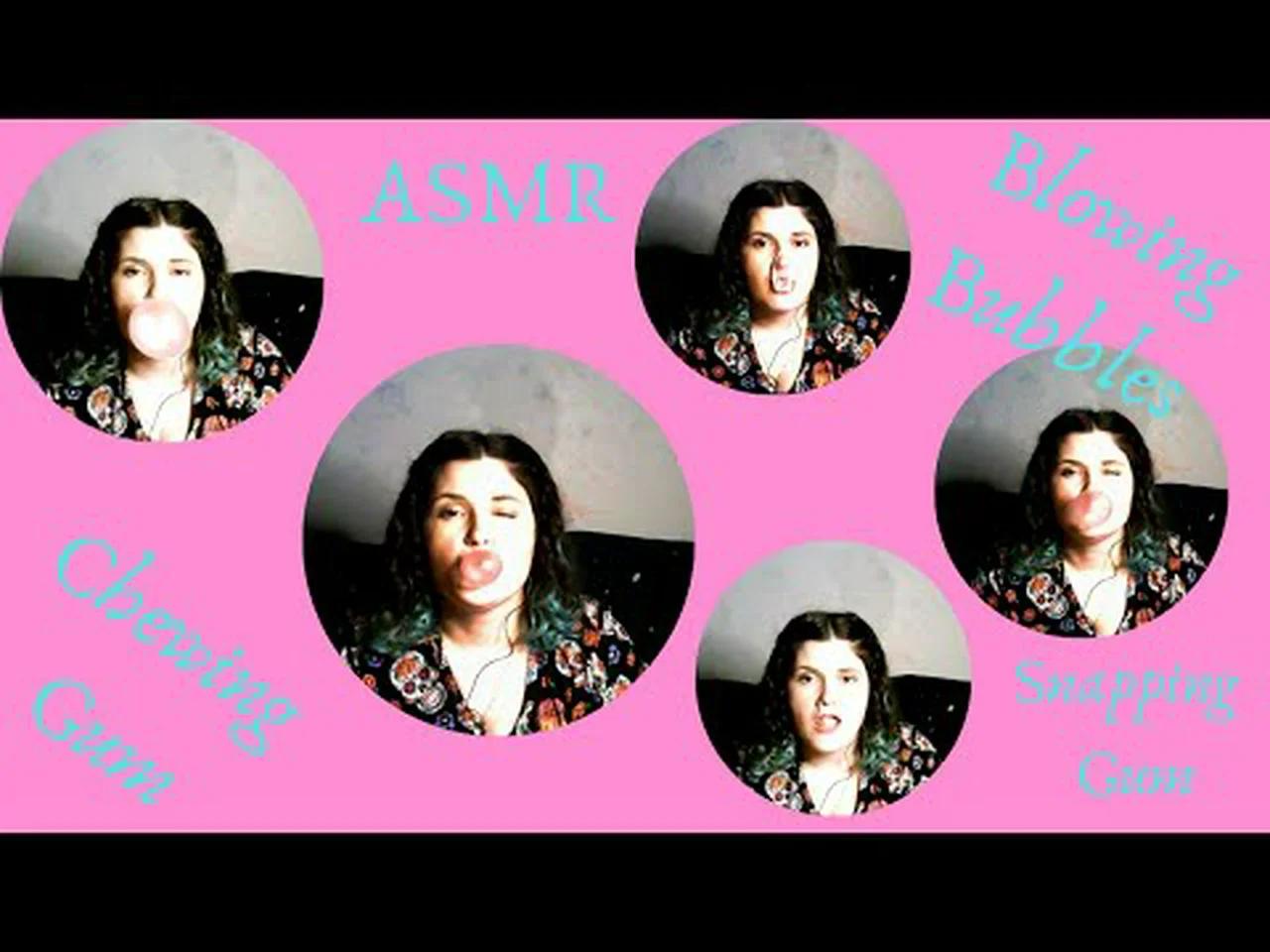 Asmr Chewing Bubble Gum Blowing Bubbles And Snapping Gum