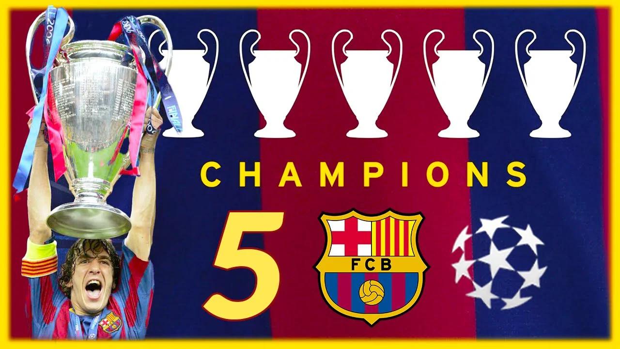 🏆🏆🏆🏆🏆 Las 5 CHAMPIONS del FC BARCELONA 💙💗