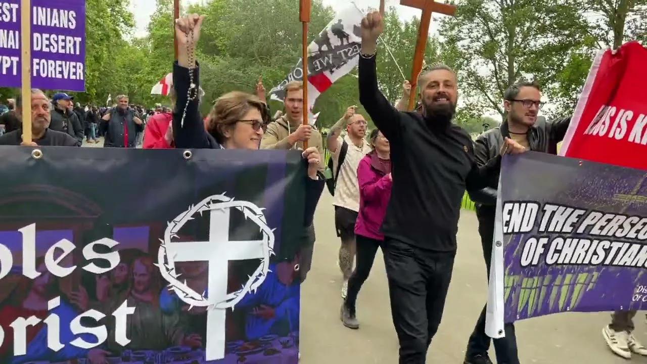 Christian Protest takes place at Londons Speakers' Corner 09/06/24