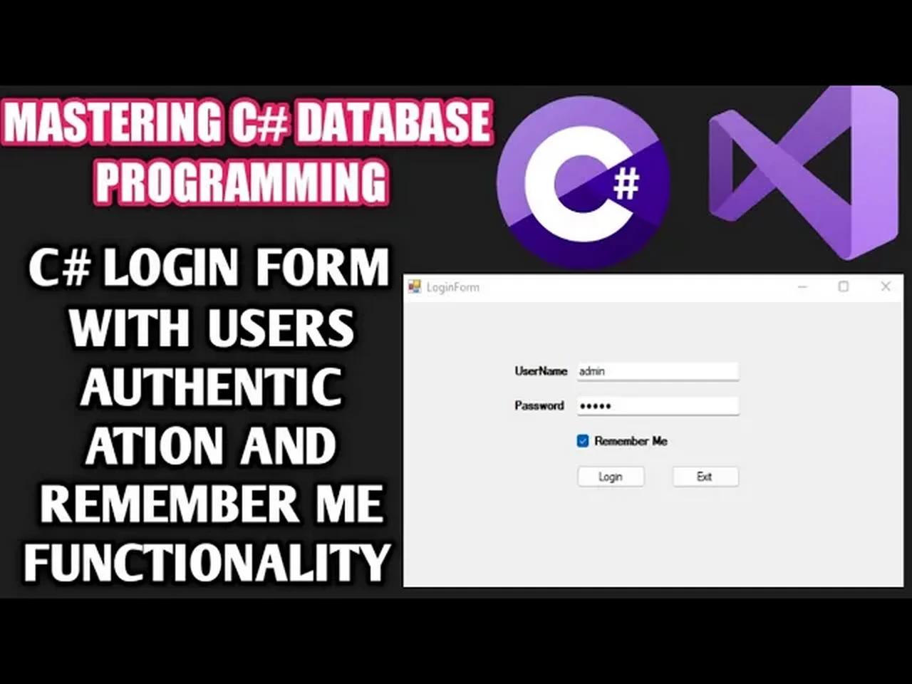 C Login Form With User Authentication With Sql Server Database And