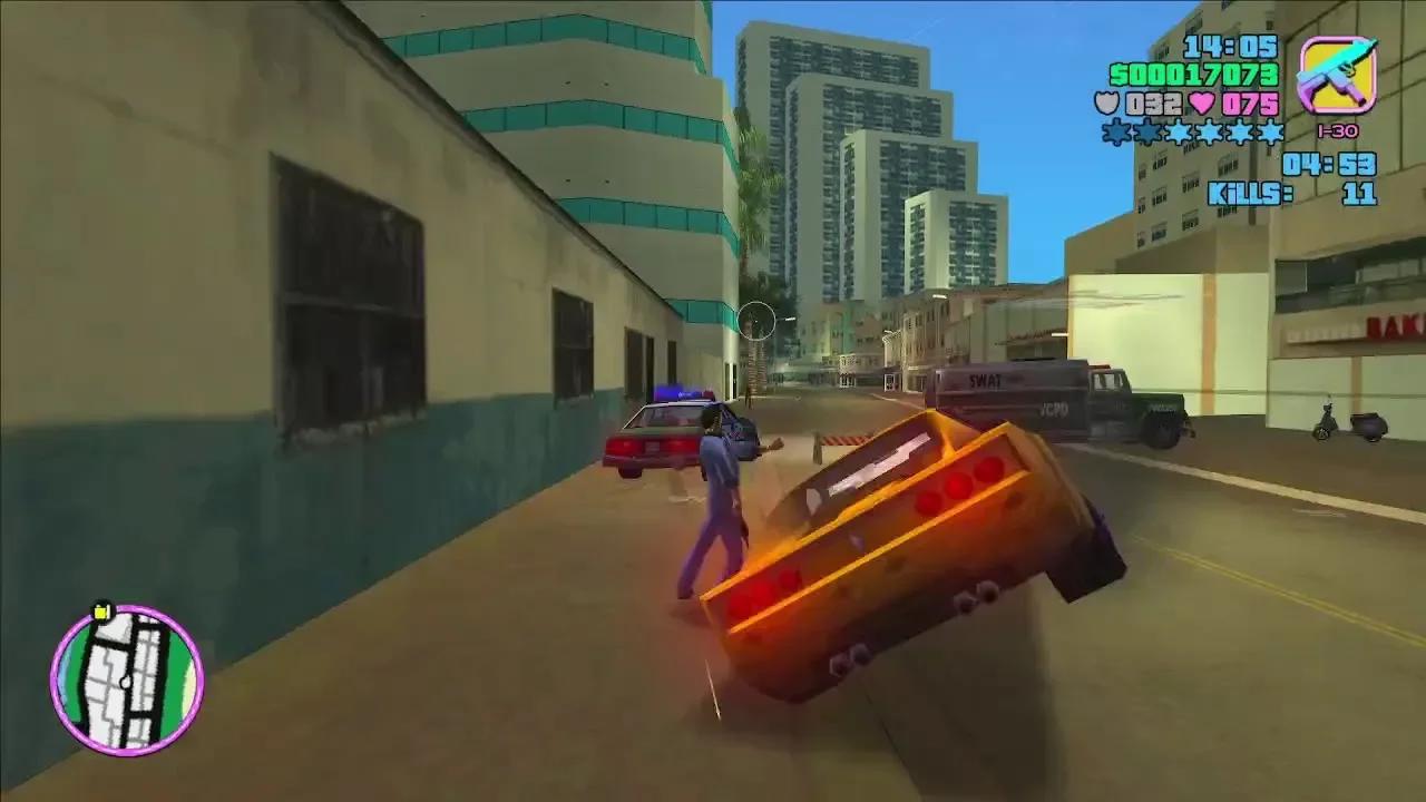GTA Vice City - Tommy vs VCPD in Vice Beach