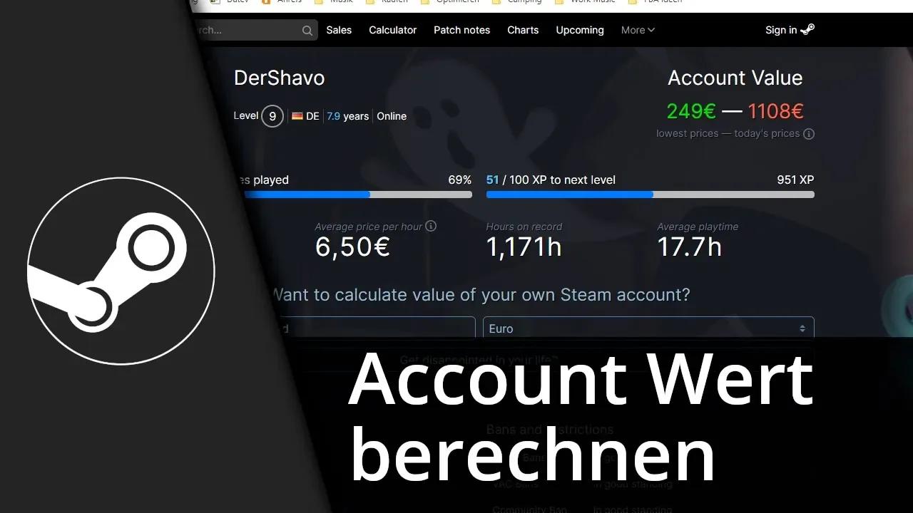 Steam Account Wert berechnen Tutorial