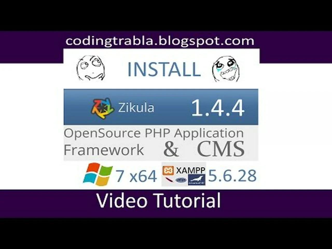 Install Zikula 144 On Windows 7 Localhost Xampp 5628 Opensource Php Framework Cms Byao