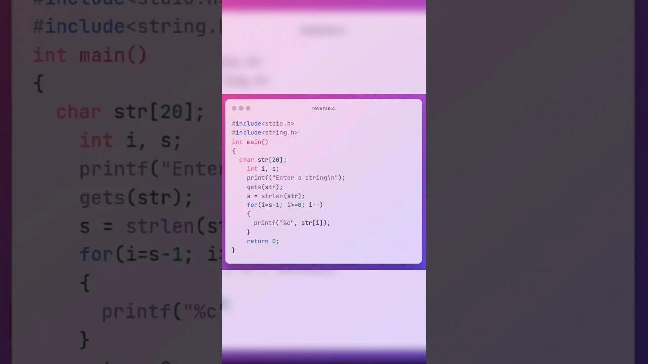 Programming Practice - Reverse a string #itzrafiq #code #python #cprogramming #shorts #coding
