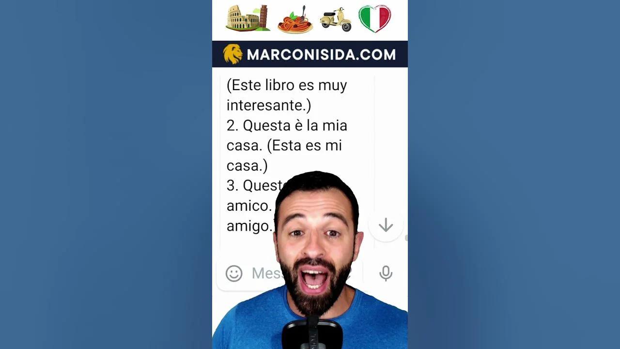 🇮🇹 Aprende "Questo": Cómo Usar "Este" en Italiano 📘🏠 #cursodeitaliano # ...