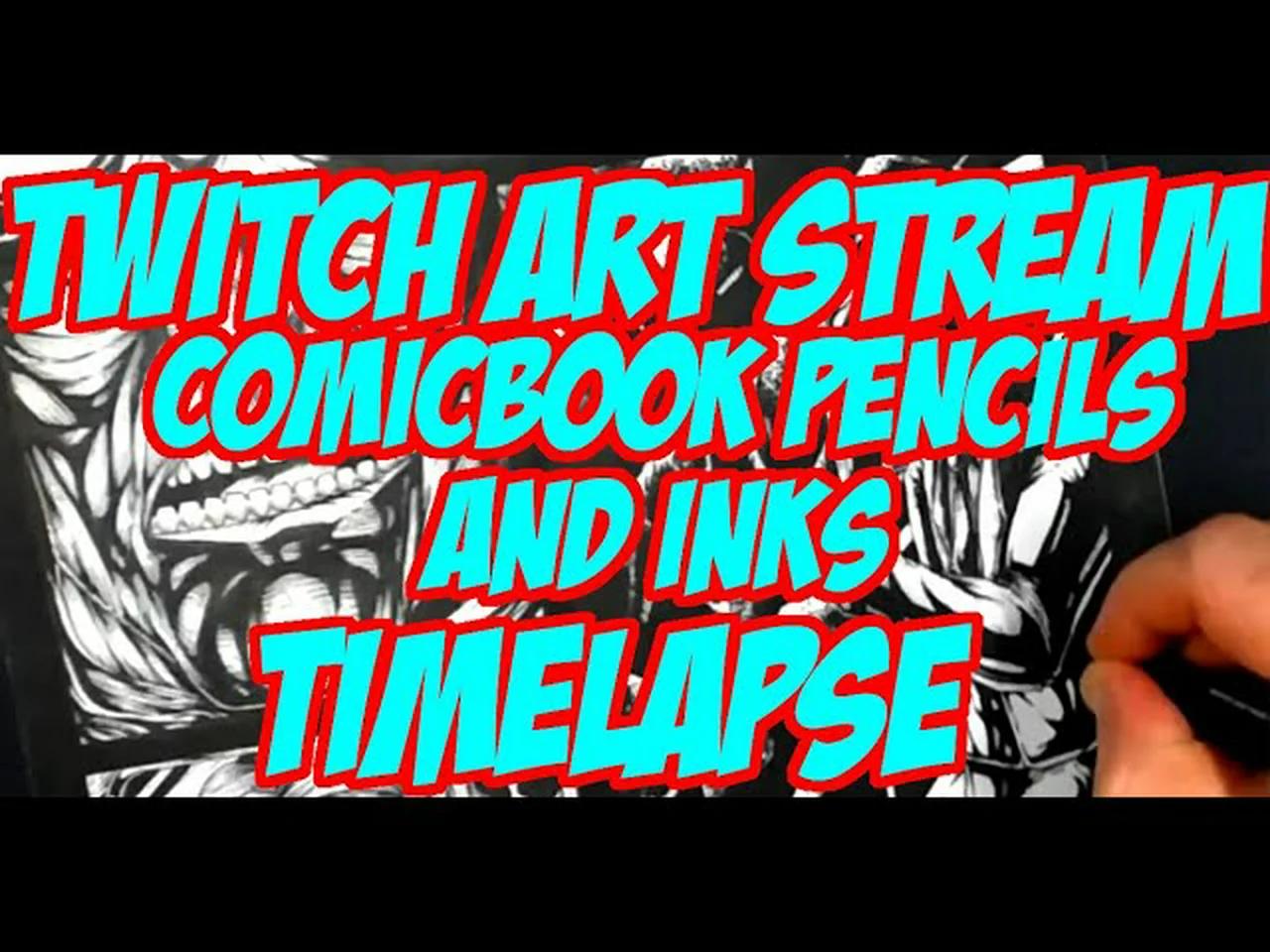 Twitch art stream comic book Test Page Pencils and Inks timelapse