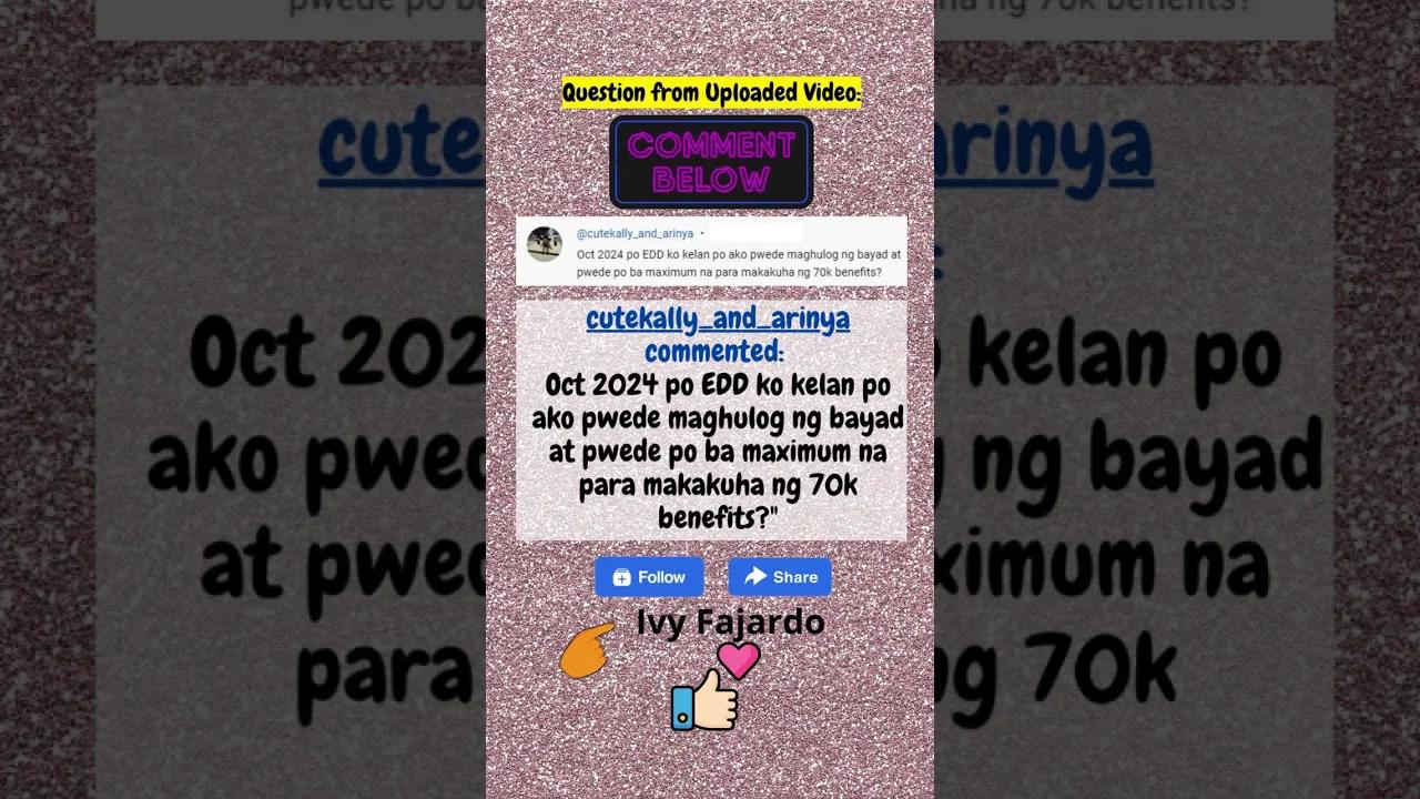 SSS | OCTOBER 2024 ang EDD | Pwede ba maximum contributions para ...