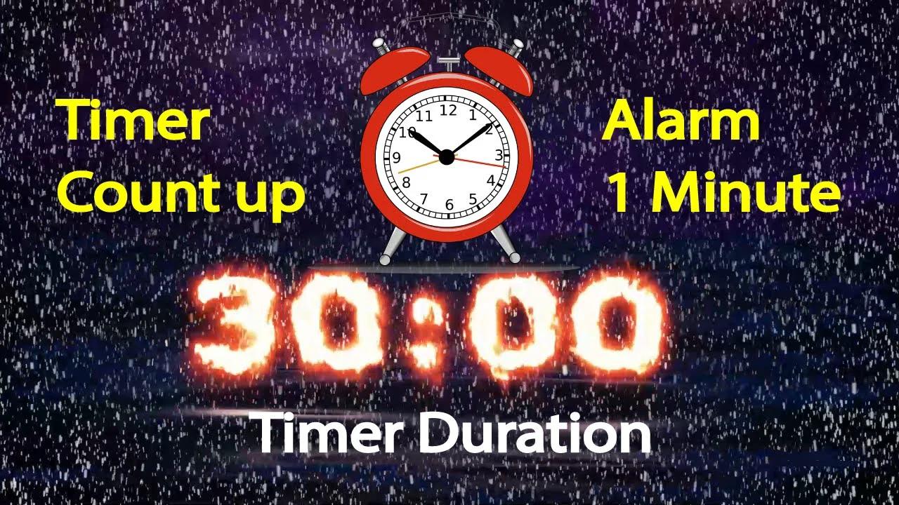 30 Minute - Timer & Alarm | Count up | With effects of snow, fire, sea ...