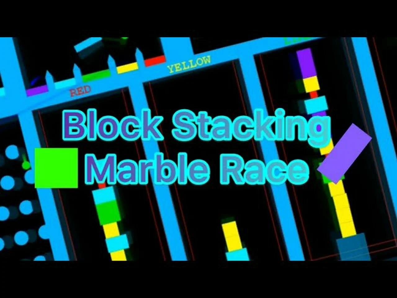 Block Stacking Marble Race | Algodoo