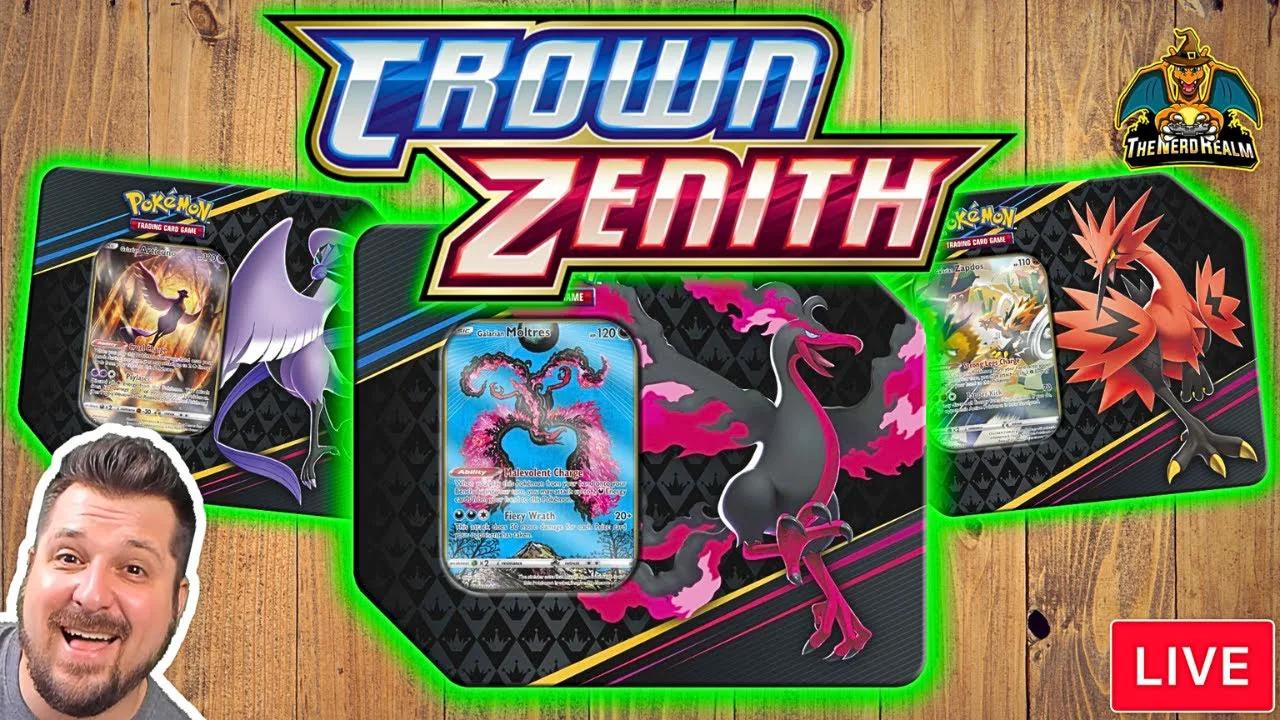 Crown Zenith Tin Set (Galarian Birds Trio) | Pokemon Cards Opening LIVE ...