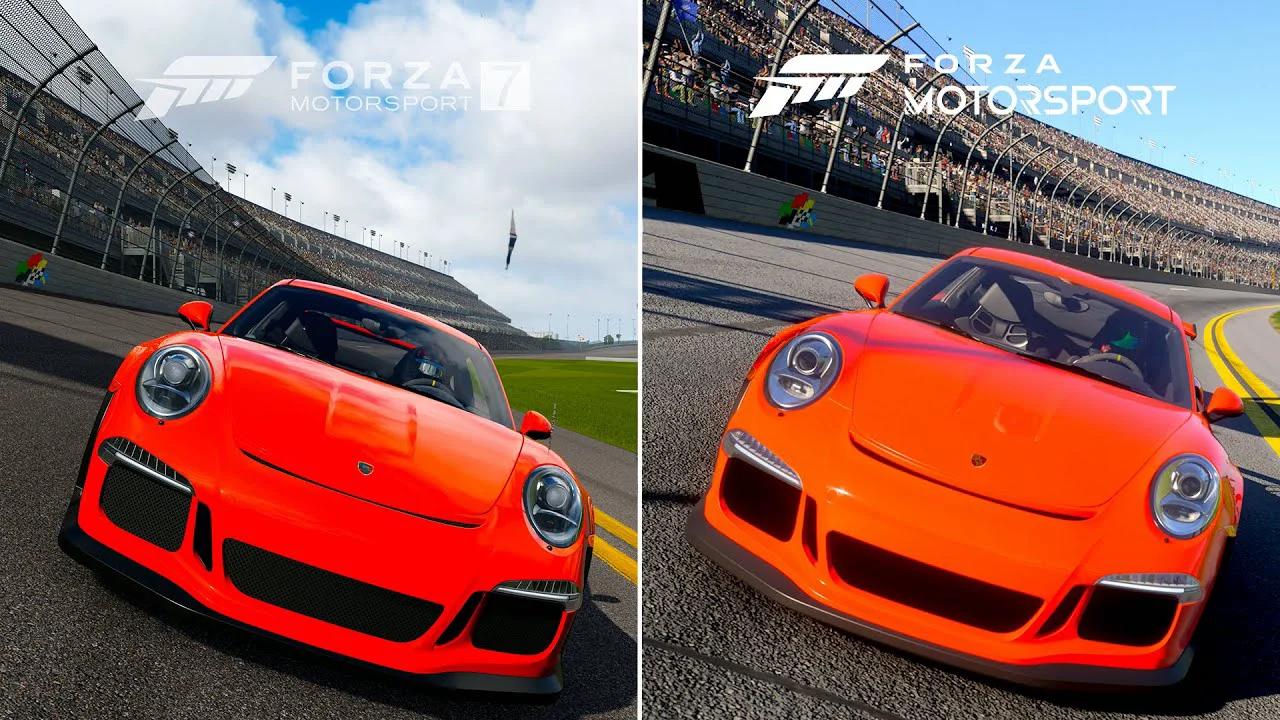 Forza Motorsport vs Forza Motorsport 7 - Daytona International Speedway ...