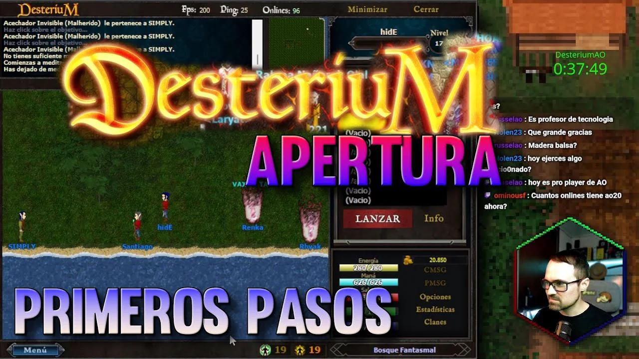 Desterium: Apertura y primeros pasos 🥳