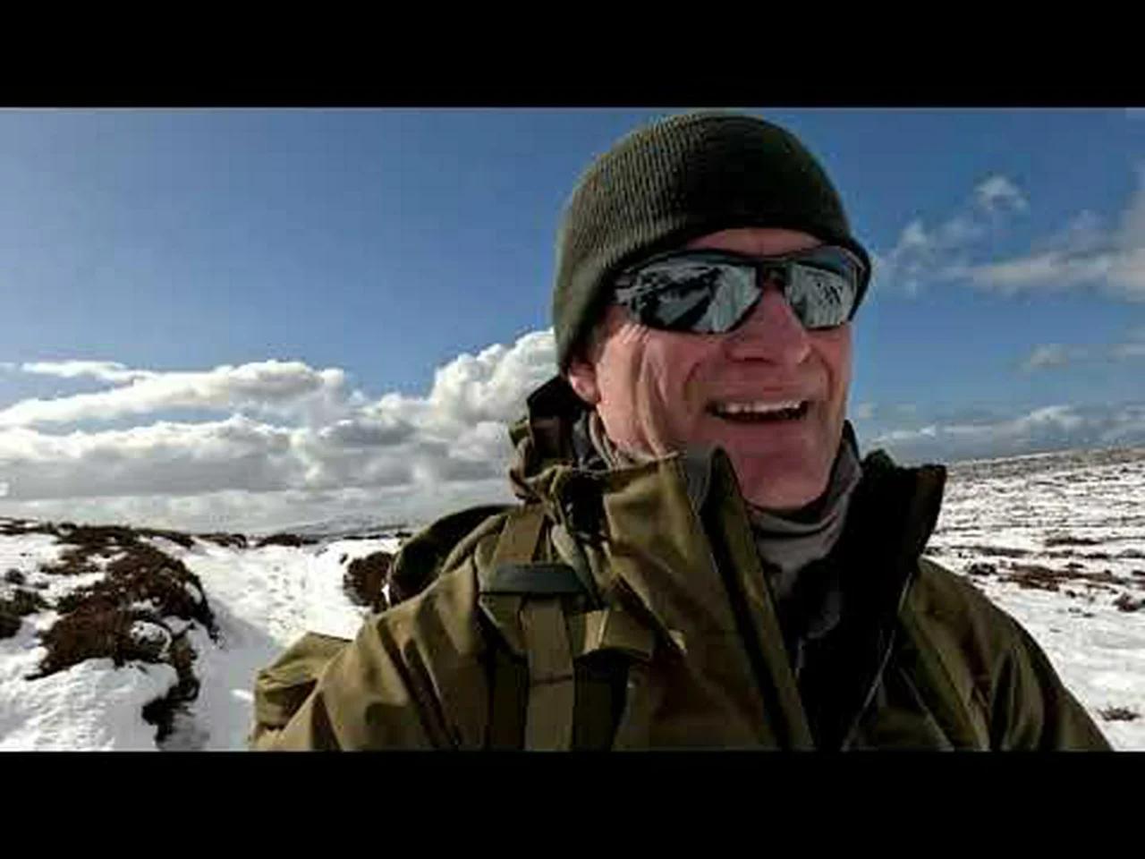 hay bluff in the snow from Wales to England and back