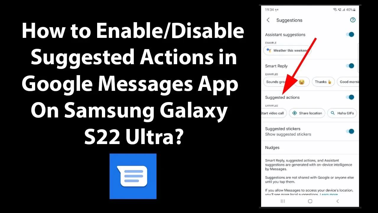 How to Enable/Disable Suggested Actions in Google Messages App On ...