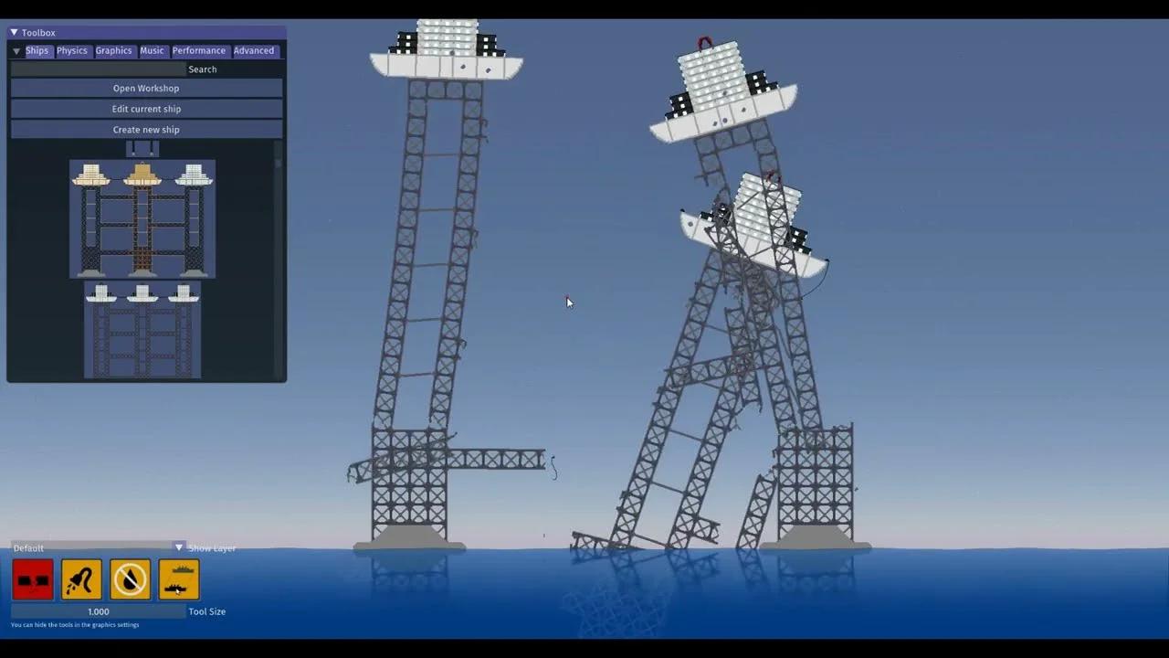 Sinking Simulator - Base 5: Insane demolition of a triple oil rig