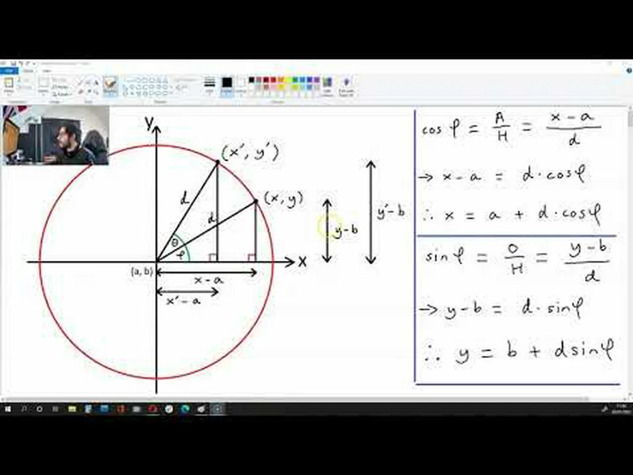 How to Derive the Rotation Matrix Formulas Geometrically [Euclidean Space]
