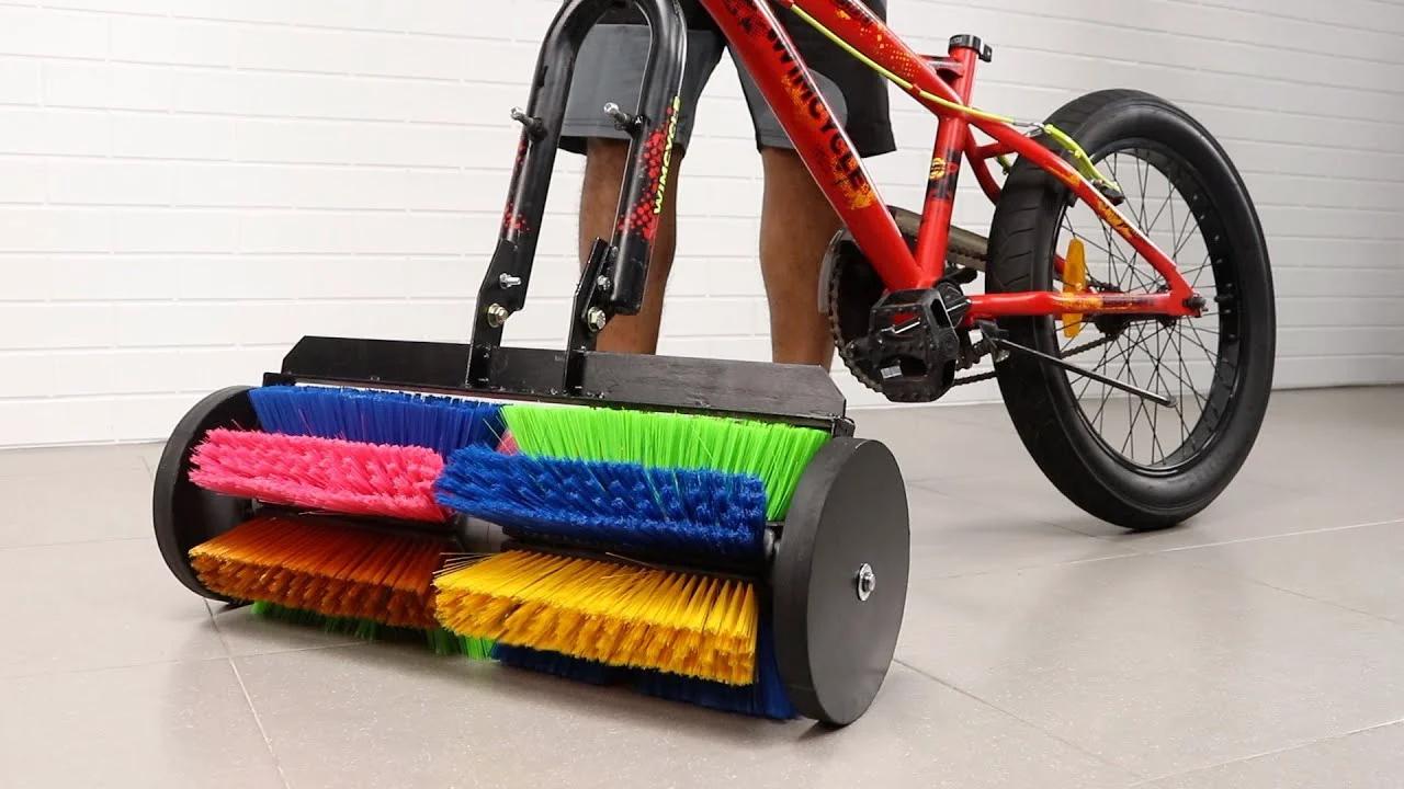 Turn My Bike into a Street Sweeper: Crazy DIY Experiment with 12 ...