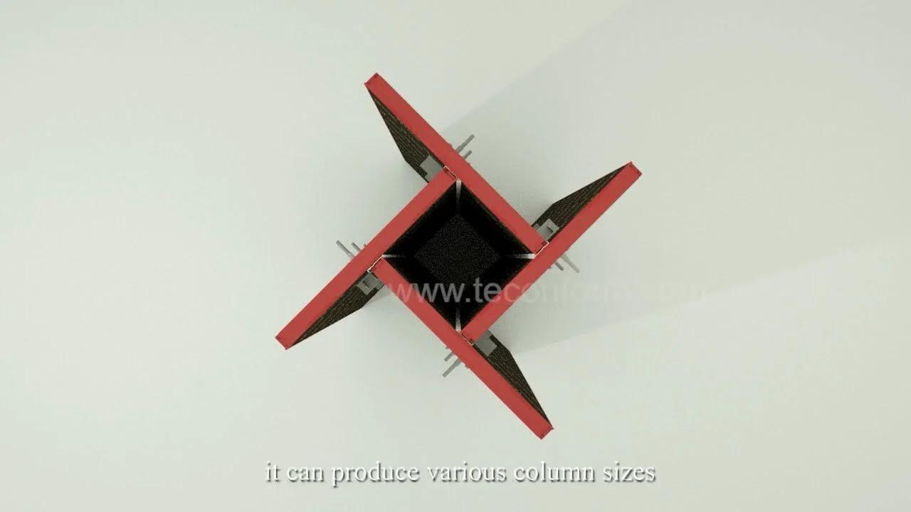 TECON|Adjustable HETO Column Formwork|3D Assembly Tutorial