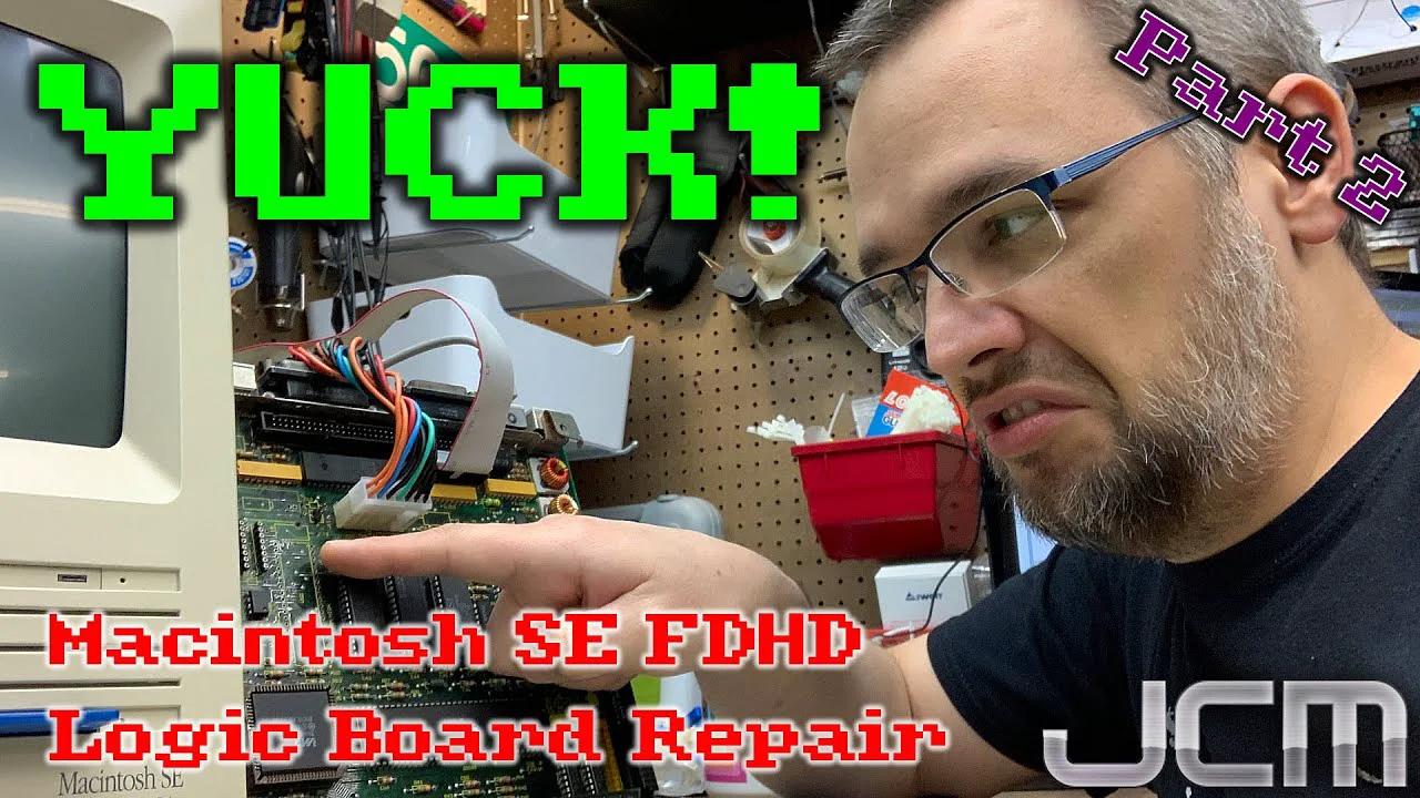 Fixed? - Battery Damaged Macintosh SE FDHD - Logic Board Repair Part 2