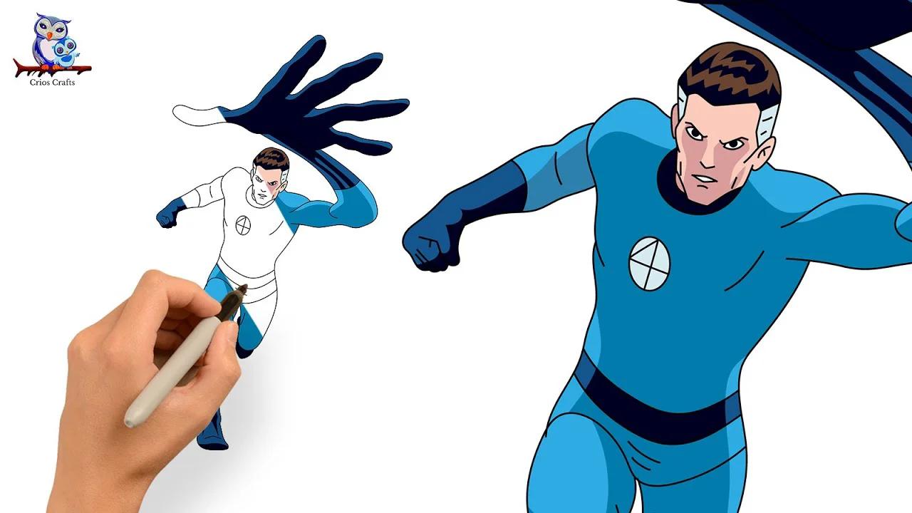 How to Draw Mister Fantastic Reed Richards - Fantastic Four