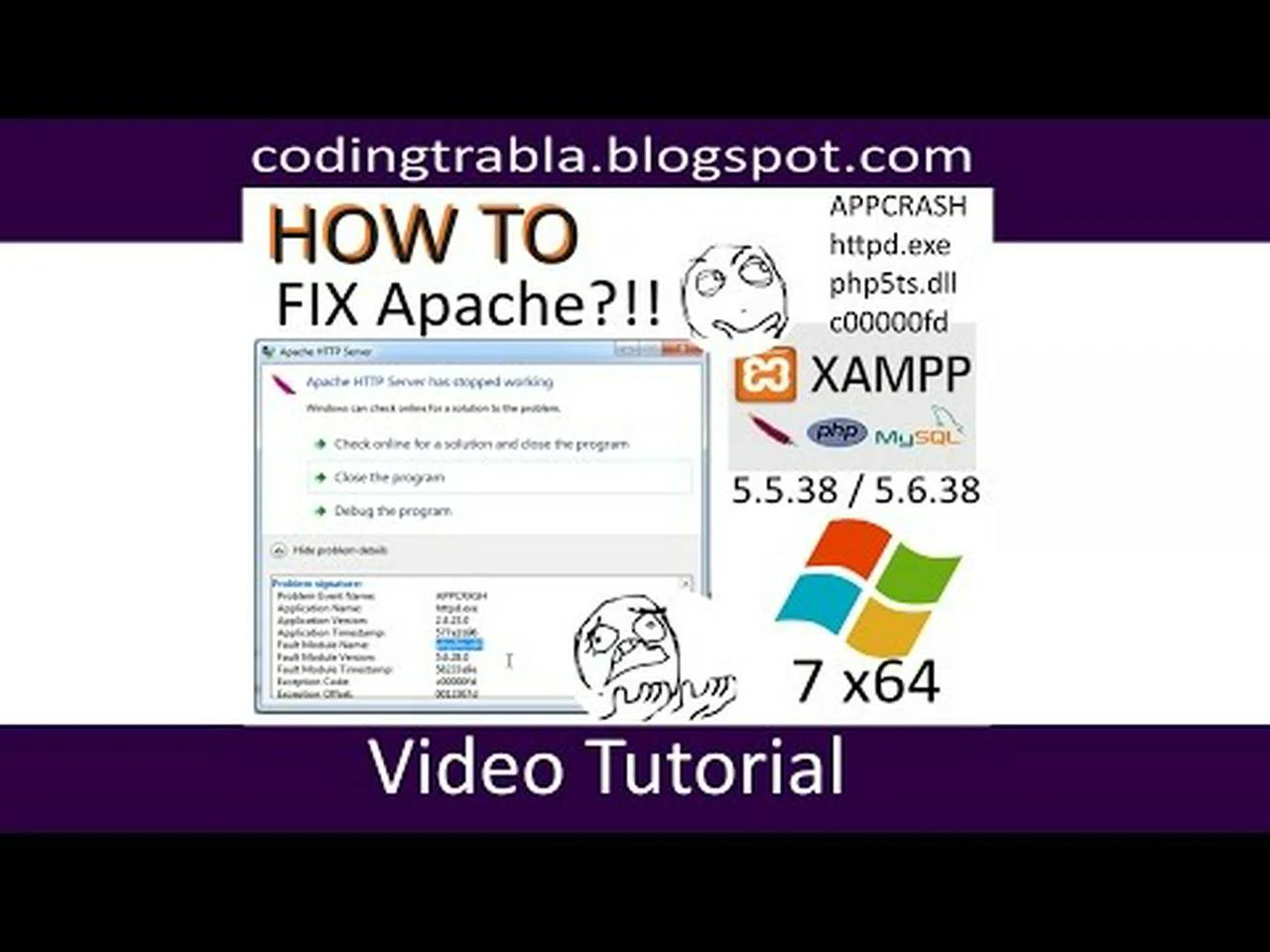 XAMPP + Win7 x64 : APPCRASH httpd.exe php5ts.dll c00000fd exception byAO
