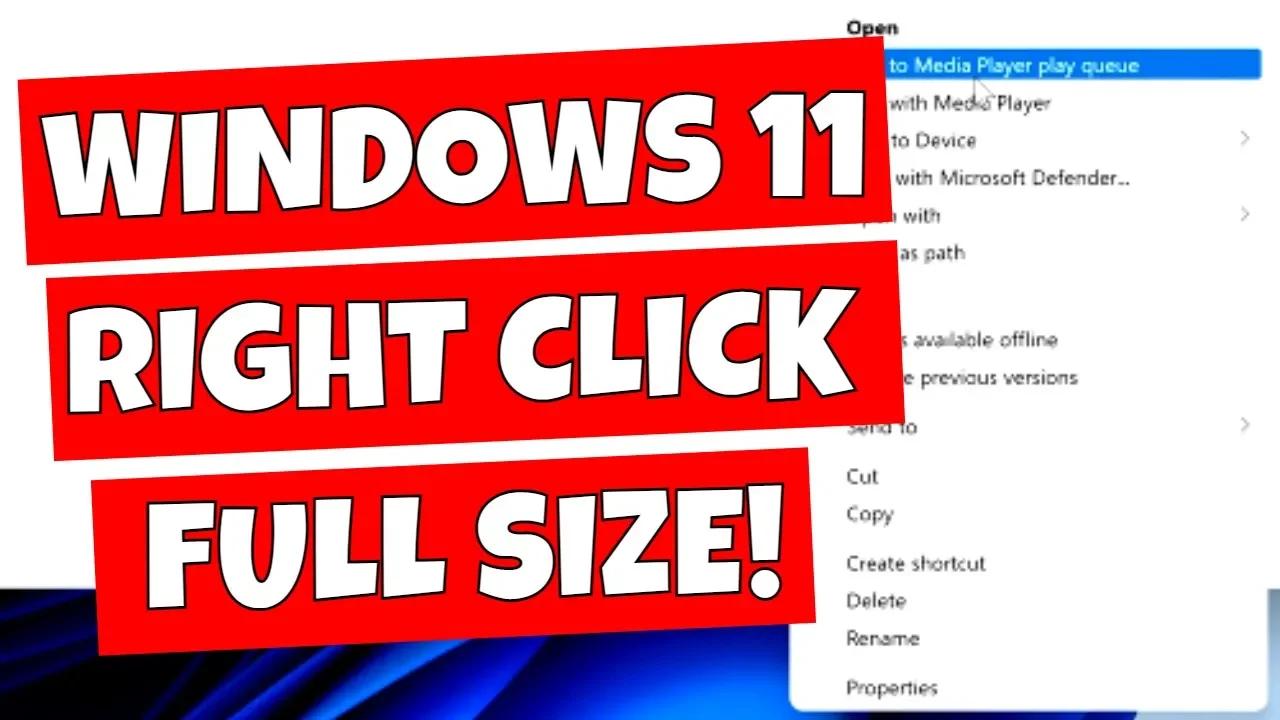Restore Full Right Click Context Menu In Windows 11 Show More Options