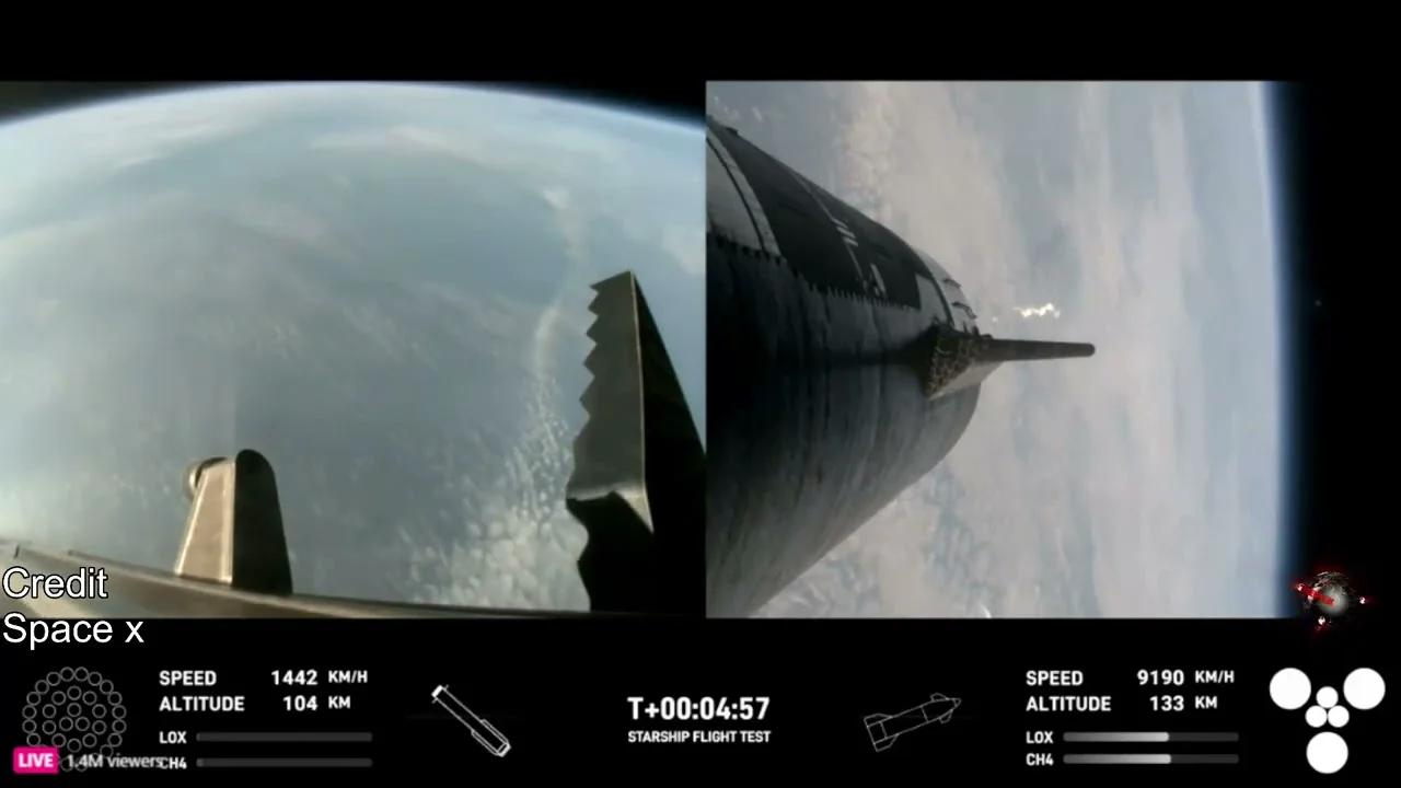 Starship test flight 4 six minutes to launch to splashdown without the ...