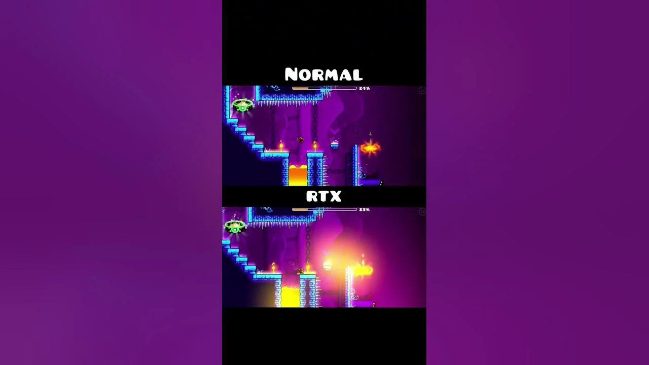 Geometry Dash Dash Normal vs RTX #gd
