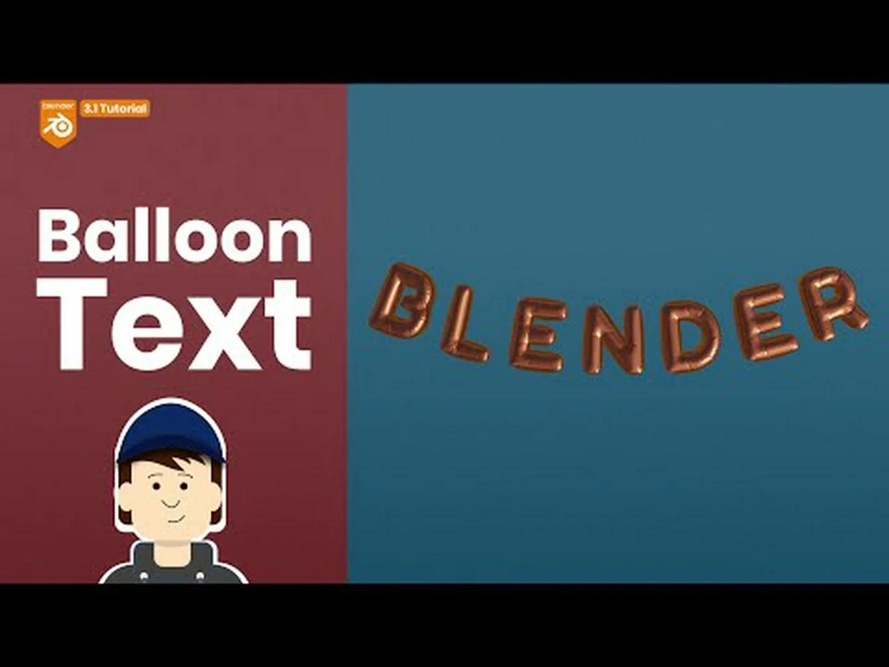 How to make an inflated balloon text effect in Blender [3.1] | 3D Modeling