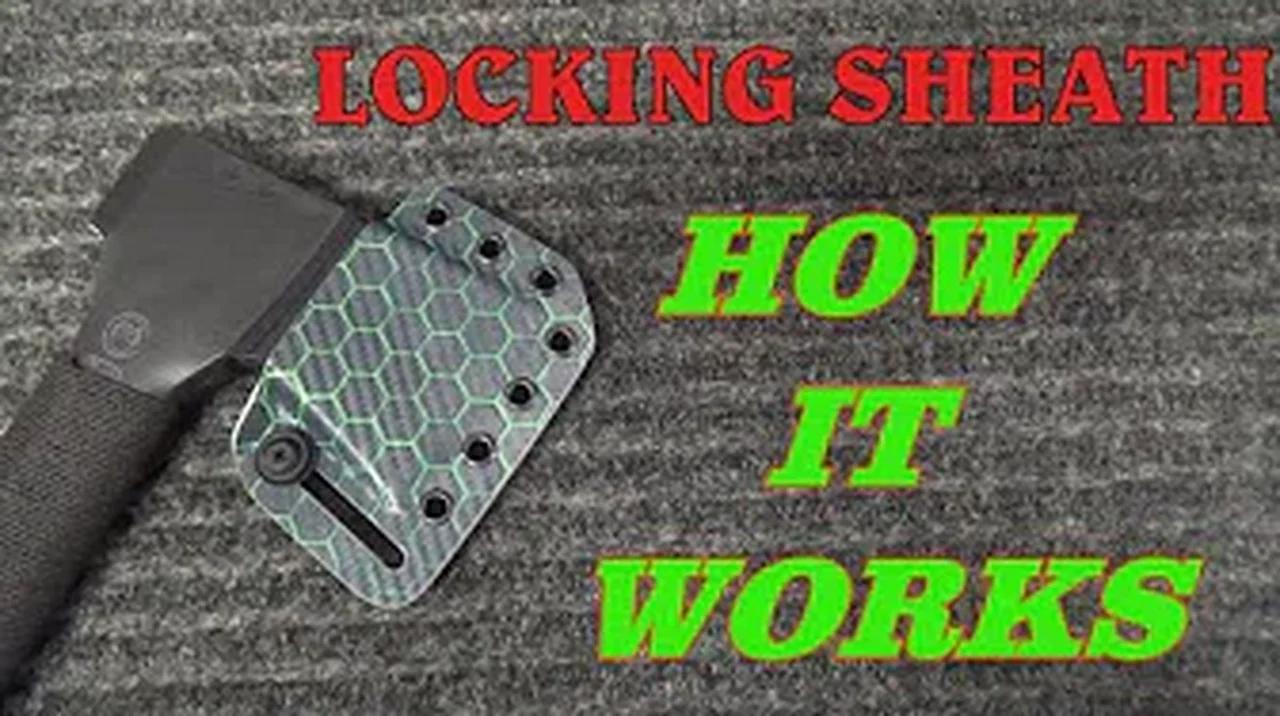 How my sliding lock axe sheath works.