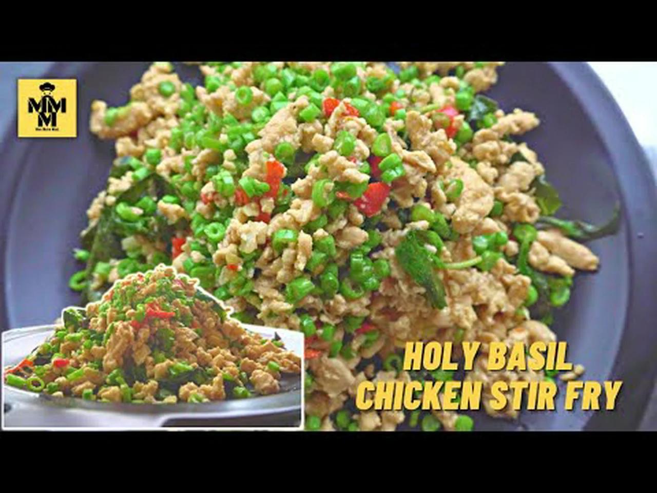 Holy Basil Chicken Stir Fry | Spicy Thai Basil Chicken (Pad Krapow Gai ...