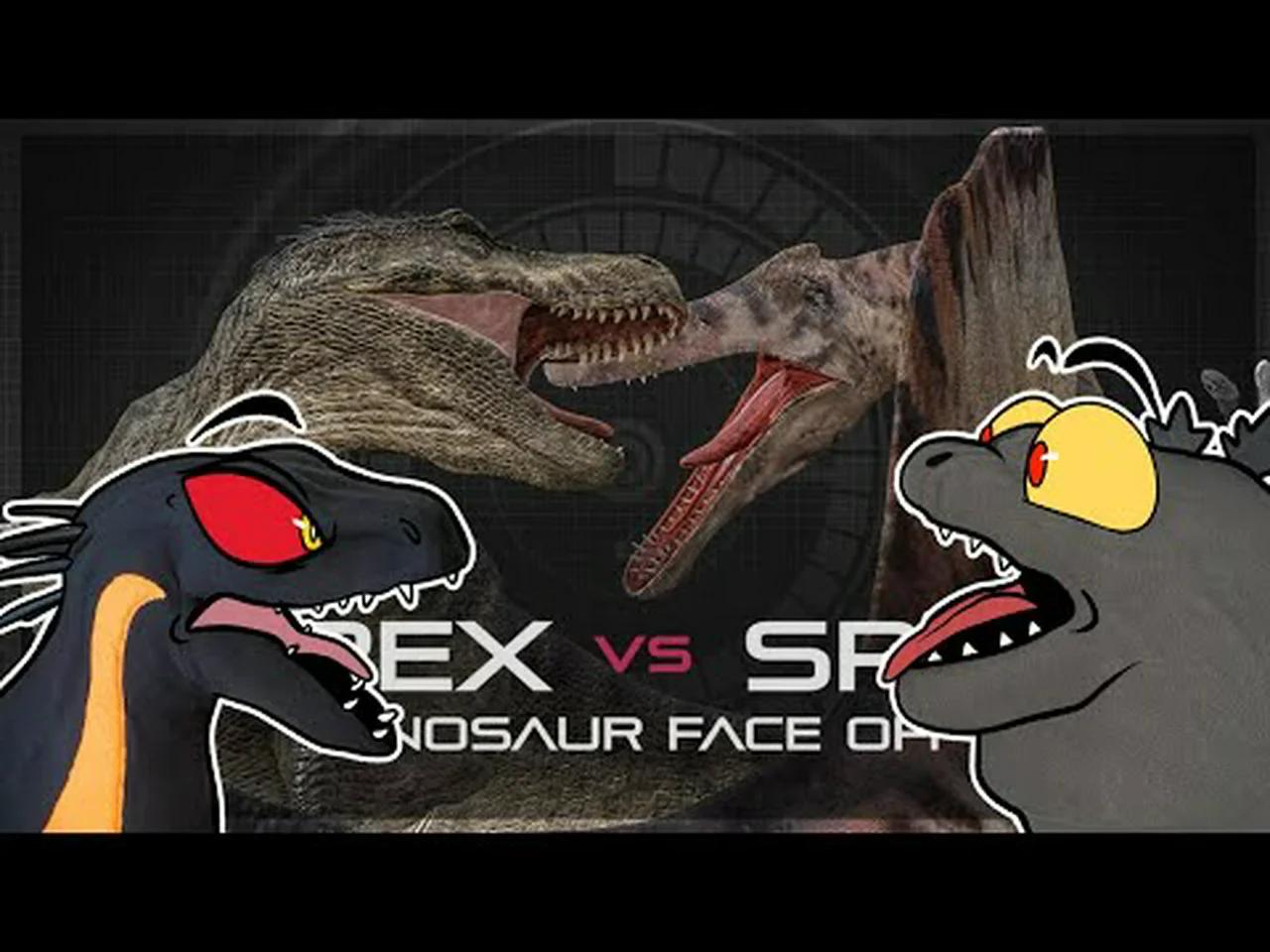 Godzilla Reacts T-Rex vs Spinosaurus Fight Simulation | 3D Face-Off In ...
