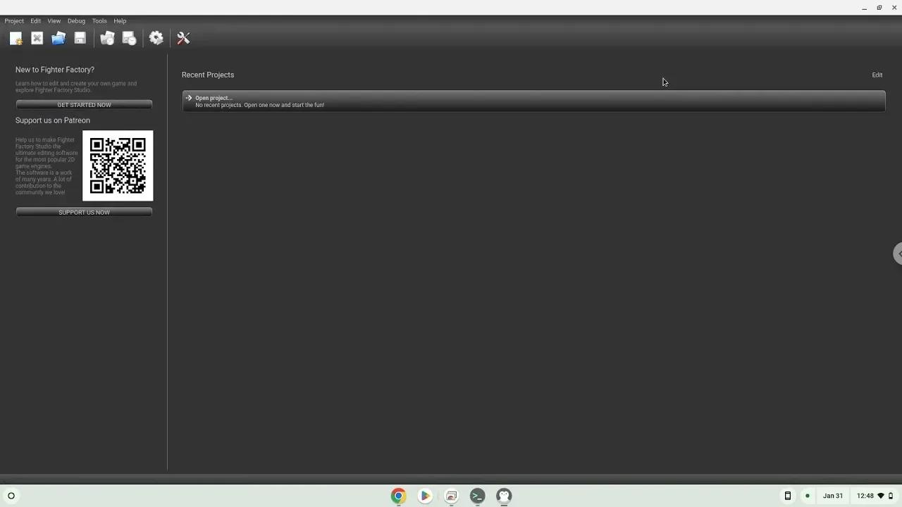 How to install Fighter Factory Studio 3.7.4 on a Chromebook
