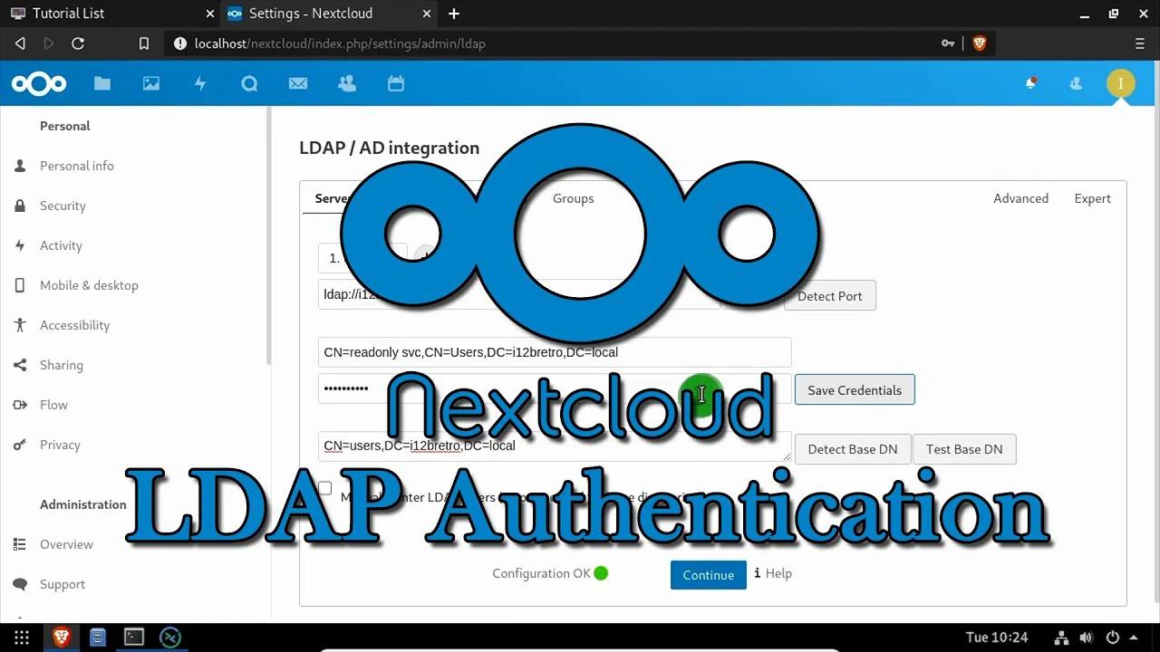 Setting Up LDAP Authentication for NextCloud Setting Up LDAP Authentication for NextCloud