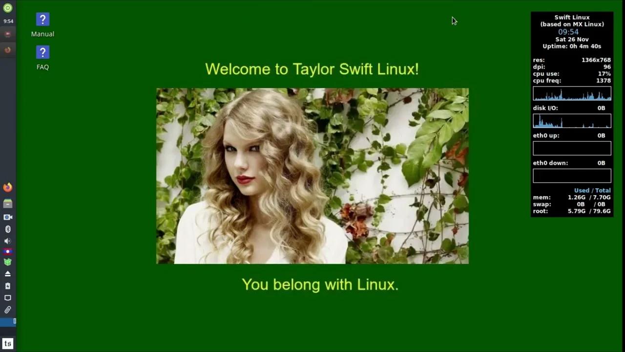 Swift Linux, ¿Sabías que Taylor Swift tiene una distro Linux?