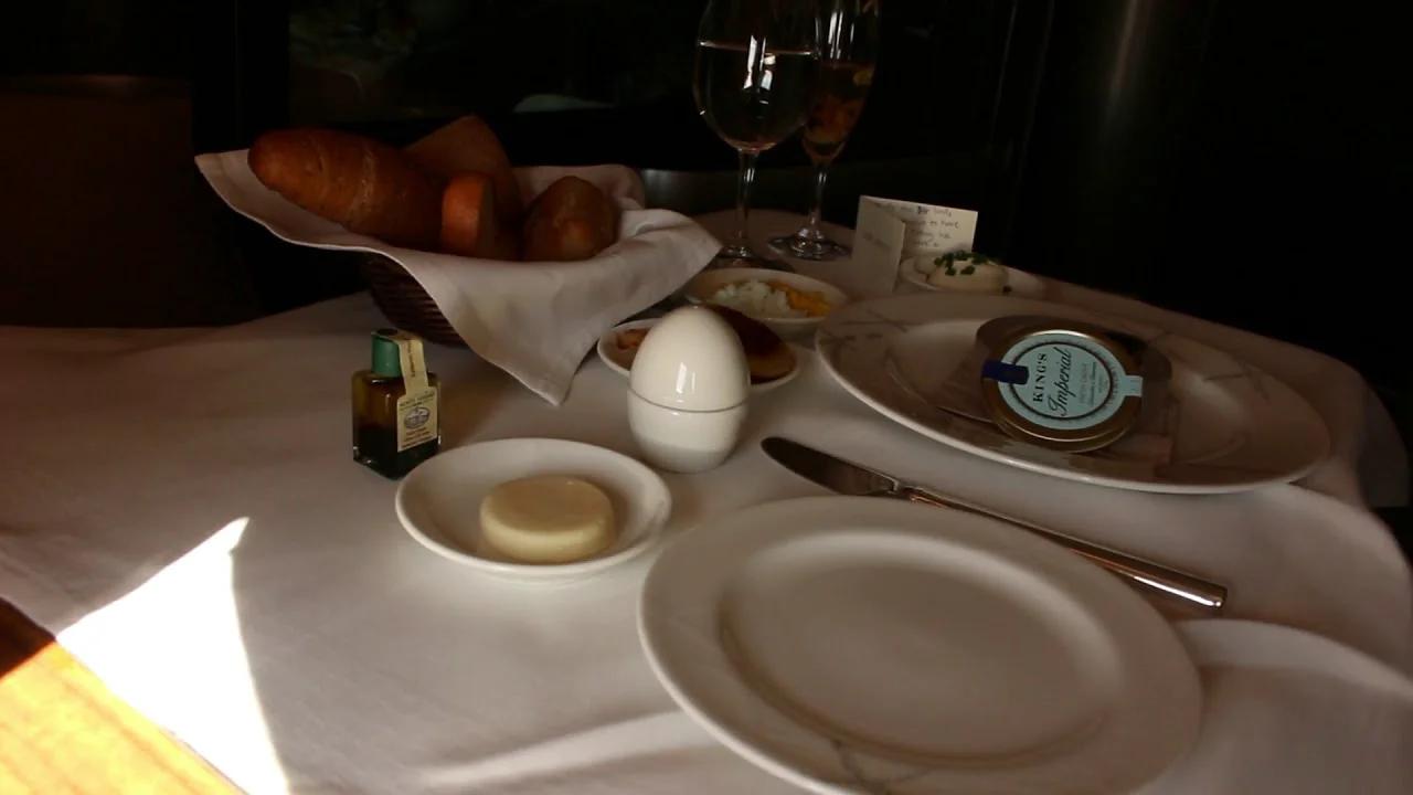 Cathay Pacific FIRST CLASS caviar being served!