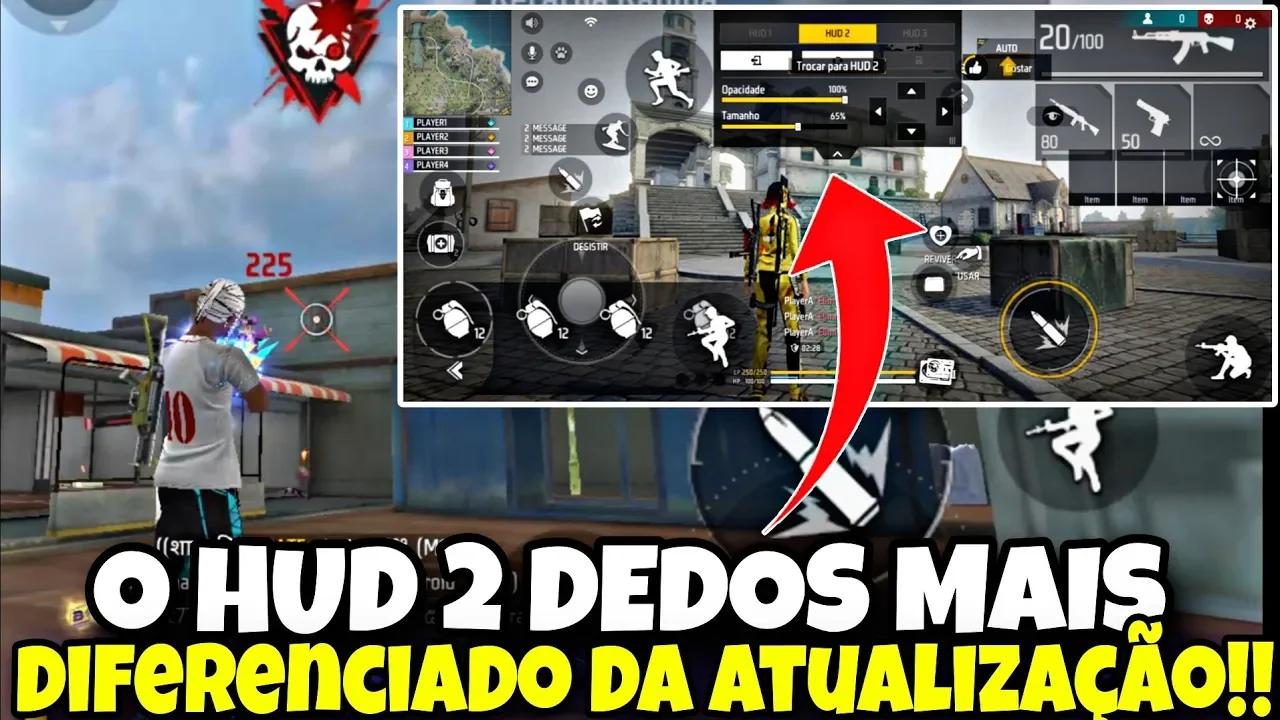 MELHOR HUD 2 DEDOS PARA FREE FIRE MOVIMENTAÇÃO RAPIDO E GELO AGACHADO ...