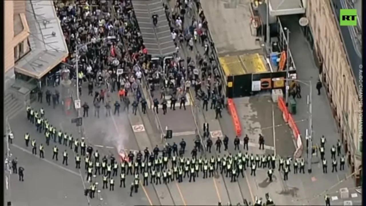 Pepper Spray Arrests Australian Police Clash With Protesters At