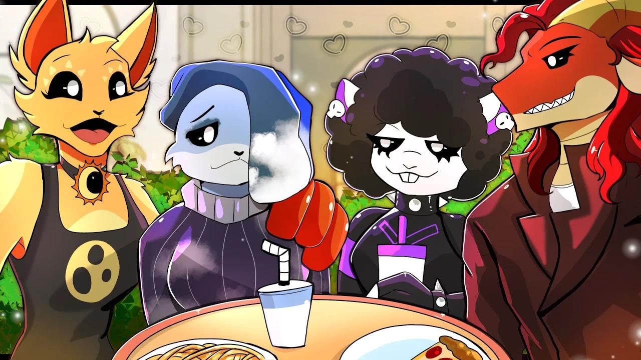 CatFeine X Dogpressed & Baba Chops X Simon Smoke's Lovers Cafe | Poppy Playtime Chapter 3┃Comic Dub