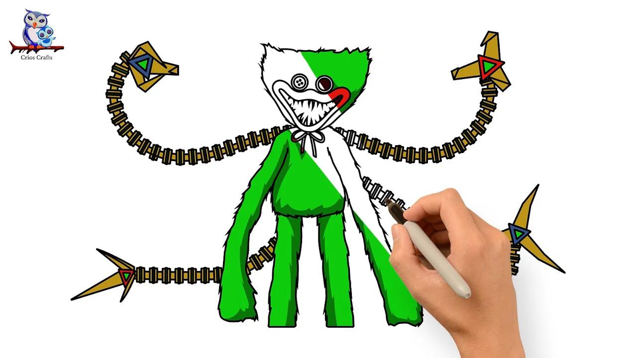 How to Draw Huggy Saddy Poppy Playtime - Step by Step