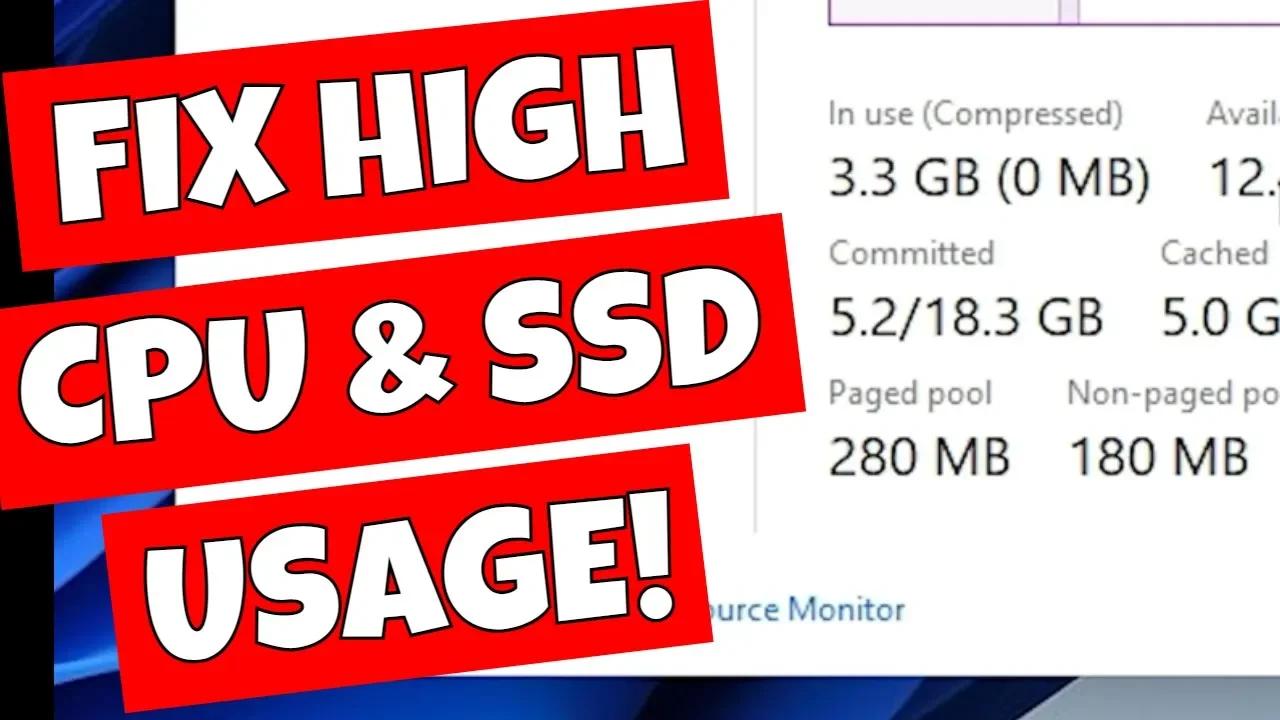 Fix 100 Disk Usage Or High Cpu Usage Stutter And Lag Windows Memory Compression Disable
