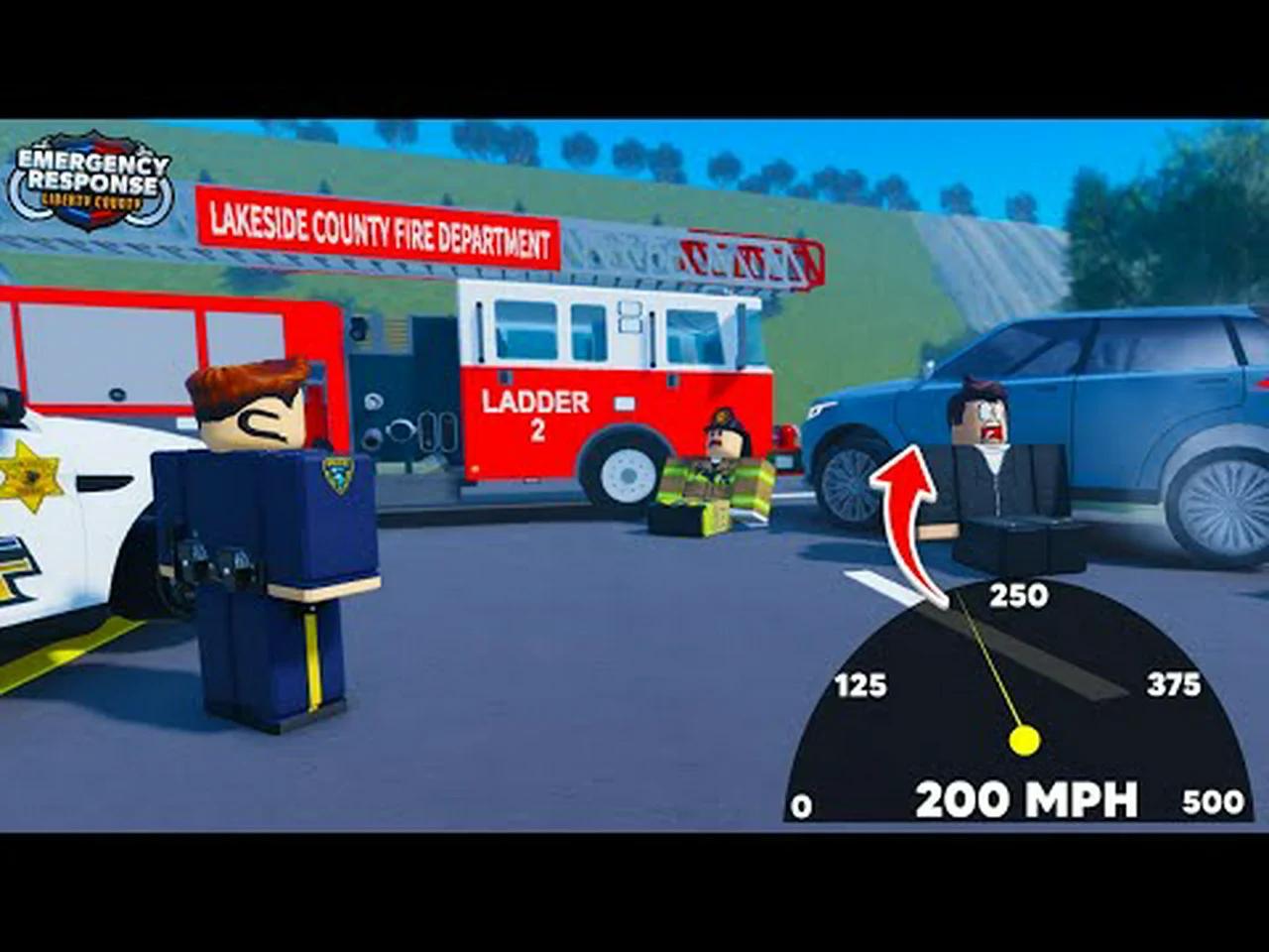 SUV CRASHES INTO A FIRE TRUCK | ROBLOX ERLC