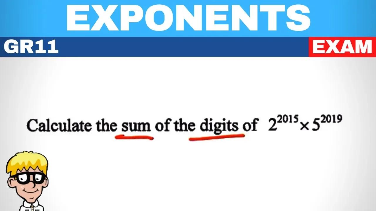 Exponents Grade 11 Exam Question