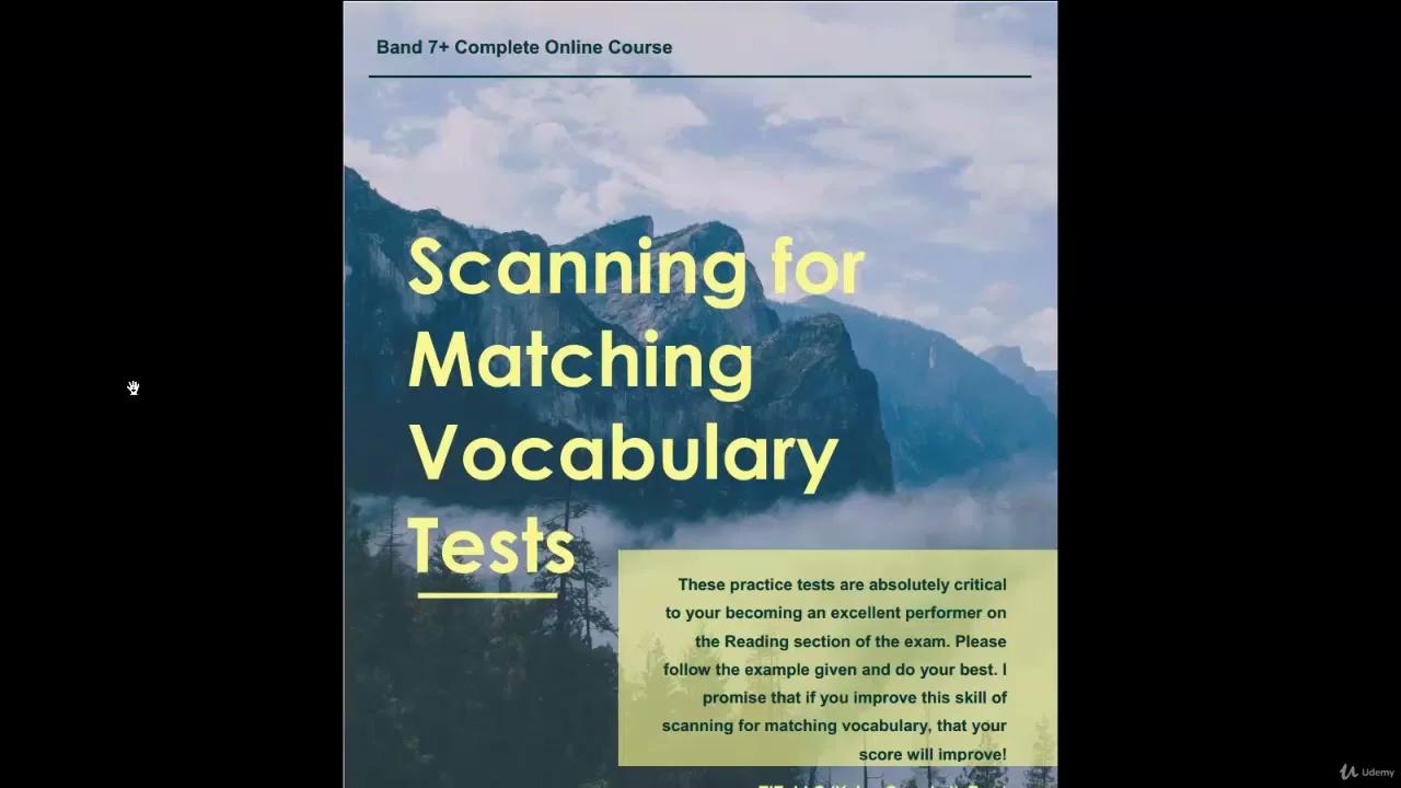 5 Test 3 Scanning for Matching Vocabulary Language General