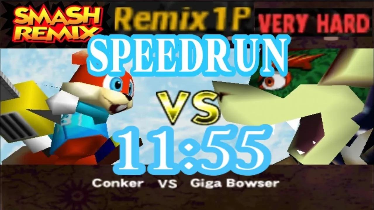 Smash Remix - Classic Mode Remix 1P Speedrun with Conker (Very Hard) in 11:55