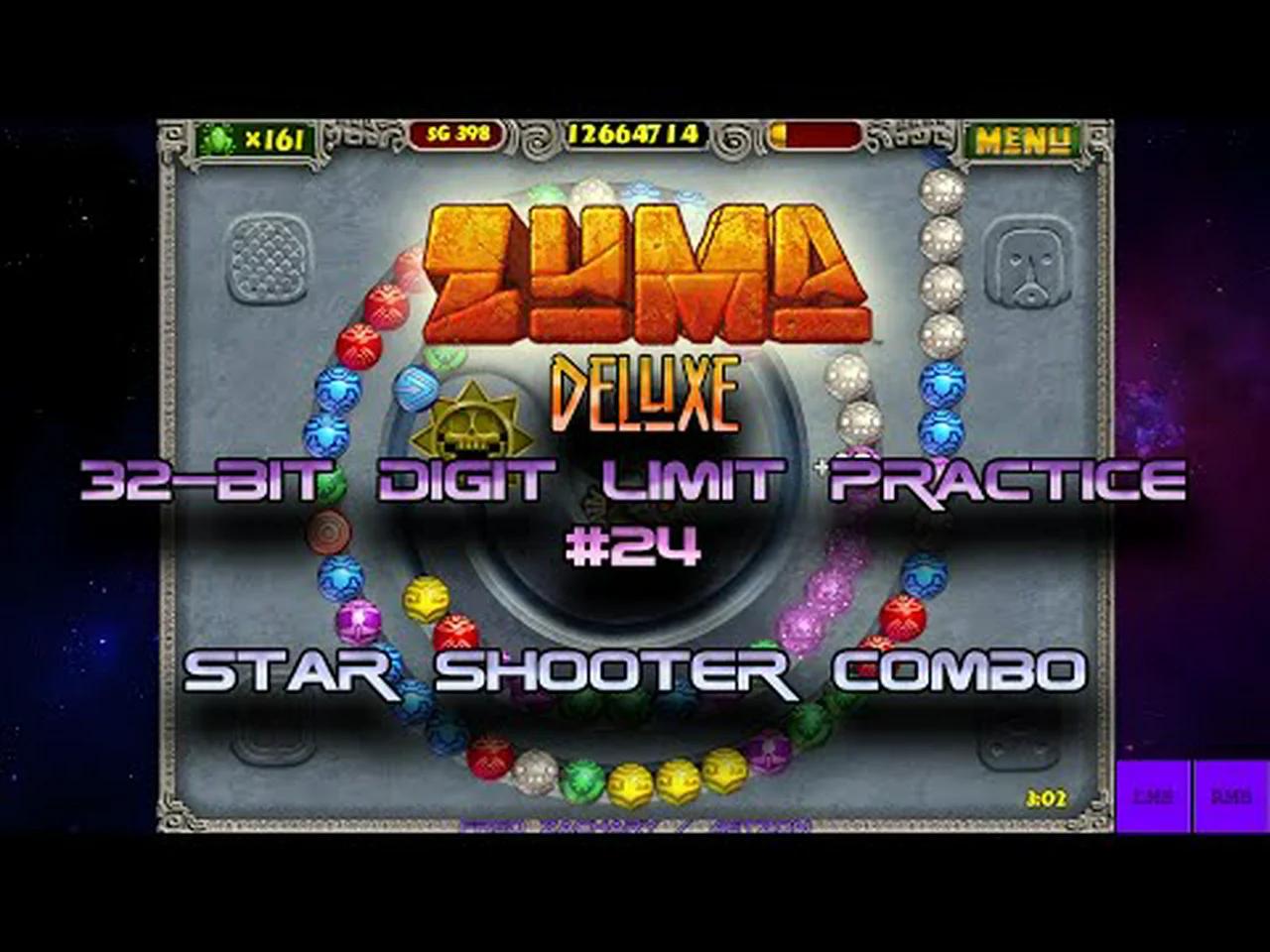 Zuma Deluxe | 32-Bit Digit Limit Practice #24 - Star Shooter Combo